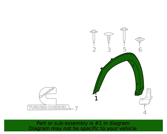 2019-2023 Ram 2500 Wheel Flare - Passenger Side (RH) 6MS34GXHAC ...
