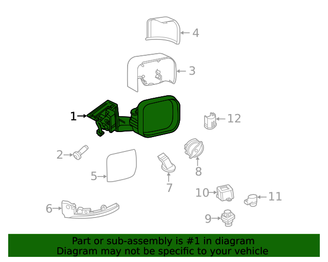 Genuine OEM Mirror Assembly Part# LR132553 Fits 2020-2023 Land Rover ...