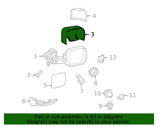 2020-2023 Land Rover Mirror Cover LR132569 | LandRoverParamusParts