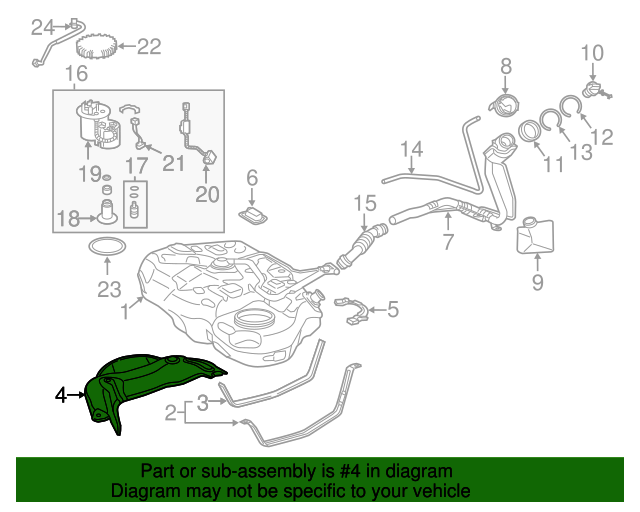 77641-76010 - Tank Shield For 2011-2017 Lexus CT200h | Lexus OE Parts