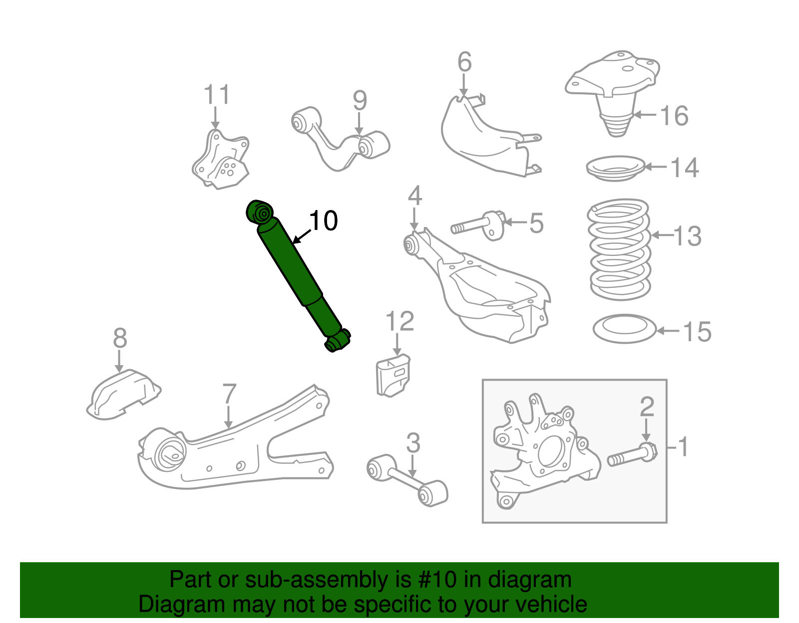 2014-2016 Toyota Highlander Genuine Toyota Highlander Rear Shock ...