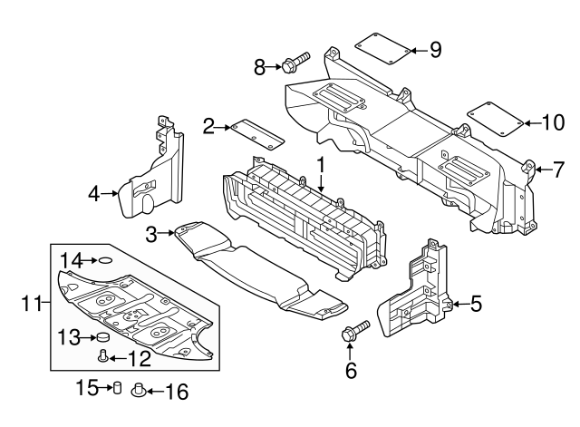 29110-B1400 - Radiator Support Splash Shield 2015-2017 Hyundai ...