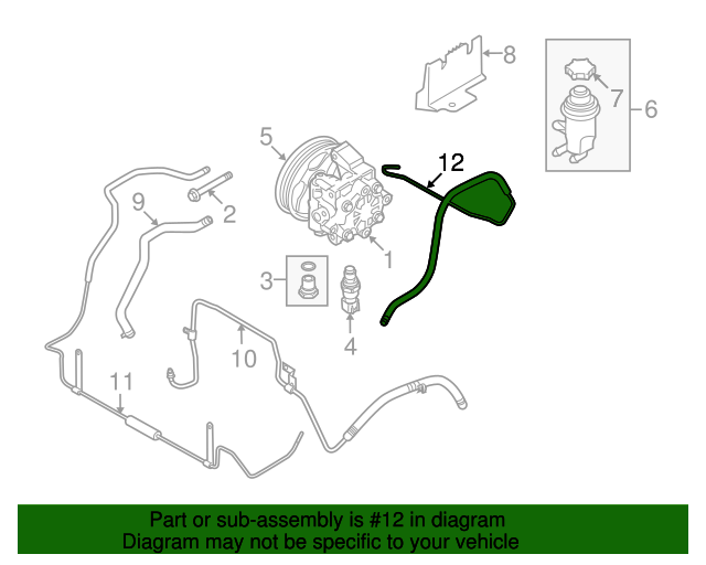 2010-2013 Ford Transit Connect Power Steering Return Hose 9T1Z-3A713-B ...