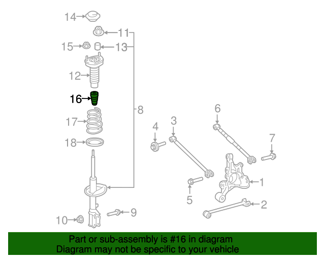 2012-2017 Toyota Suspension Strut Bumper 48341-06050 | Toyota Parts Center