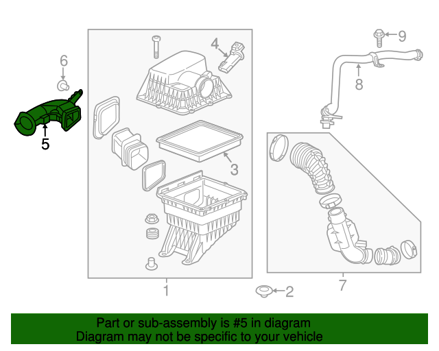 2016-2022 GM Front Intake Air Duct 84214645 | GMPartsDirect.com