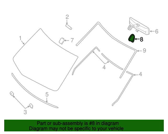 2008-2024 Nissan Mirror Inside Cover 96329-JA00A | Nissan Parts Plus