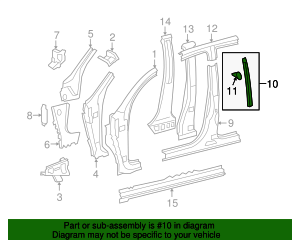 2007-2022 Toyota Center Pillar & Rocker Weatherstrip 67865-0C020 ...