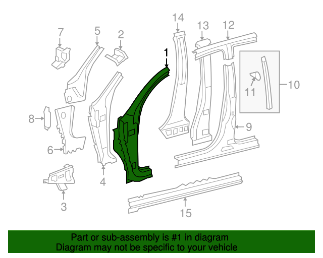 2008-2022 Toyota Sequoia Hinge Pillar 61131-0C080 | Toyota Parts