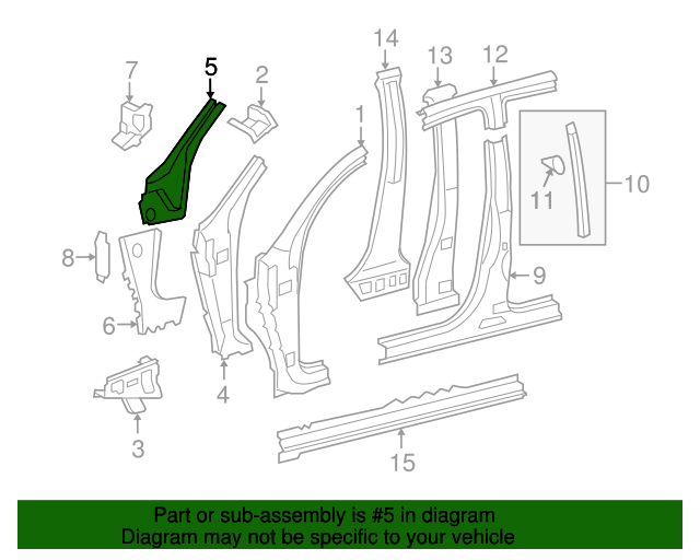 61161-0C041 - Body A-Pillar 2013-2022 Toyota | AutoNation Parts