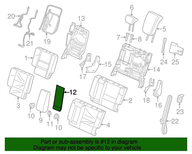 82523-TK8-A61ZC - Backboard Armrest *YR400L* (Sienna Beige) - 2011-2017 ...
