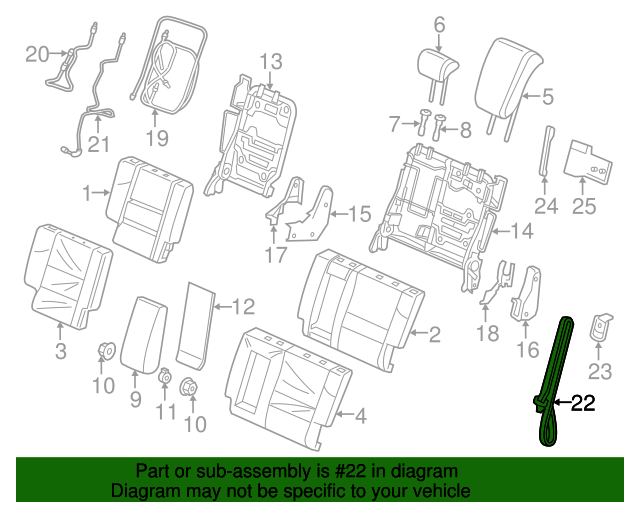 82243-TK8-A01ZA - Strap, Rear Seat *NH686L* (Warm Gray) - 2011-2017 ...