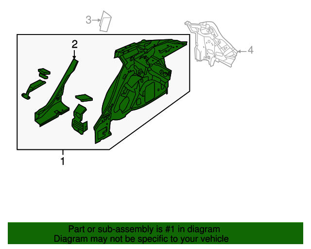 Genuine OEM Ford Part - Inner Quarter Panel CP9Z-5427791-A | Genuine ...