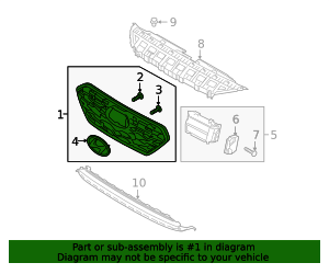 Genuine Grille Assembly for 2020-2022 Hyundai Ioniq | Part# 86350-G2600 ...
