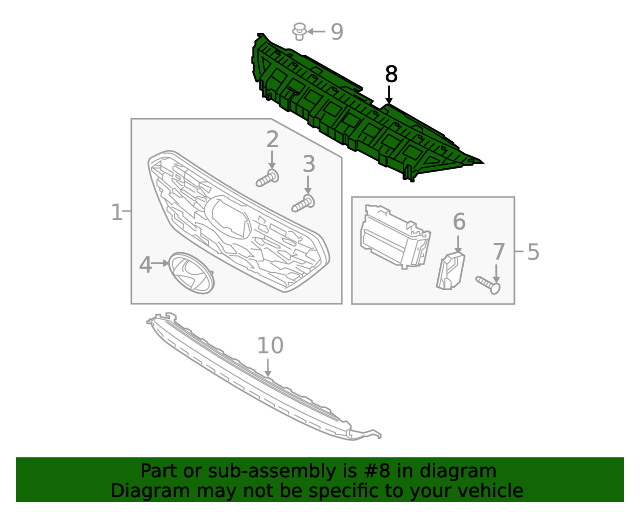 86361-G2000 - Bumper Cover Support Rail 2017-2022 Hyundai Ioniq ...