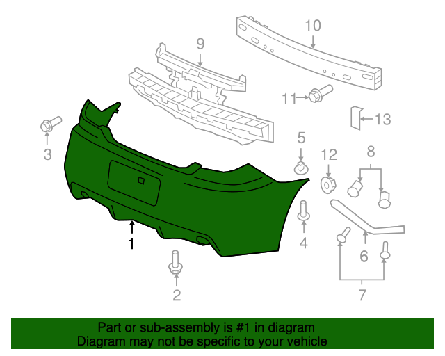 2008-2009 Pontiac G6 Rear Bumper Cover 25876636 GM | GMPartsDirect.com
