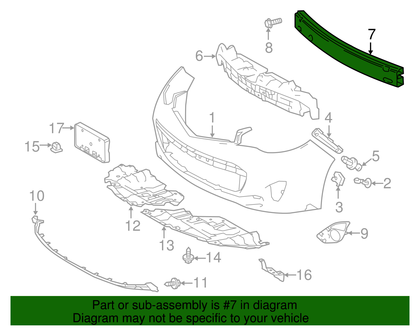 2014-2015 Toyota Impact Bar 52021-07021 | Toyota Parts Center