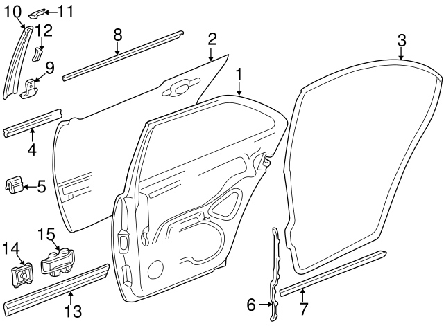 2000-2003 Mercedes-Benz Door Seal 210-690-10-82 | AutoNationParts.com