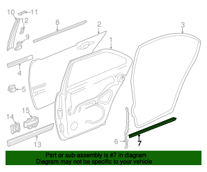 2000-2003 Mercedes-Benz Door Seal 210-690-10-82 | AutoNationParts.com