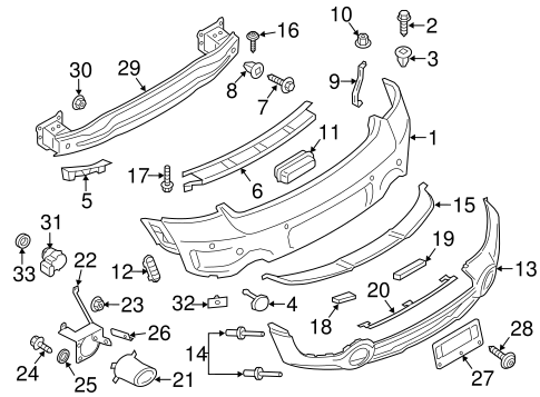 Bumper & Components - Rear for 2014 Mini Cooper Countryman | Mini Parts ...