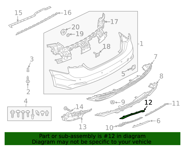 2020-2023 Audi Bumper Trim 8W6-853-555-T94 | AutoNationParts.com
