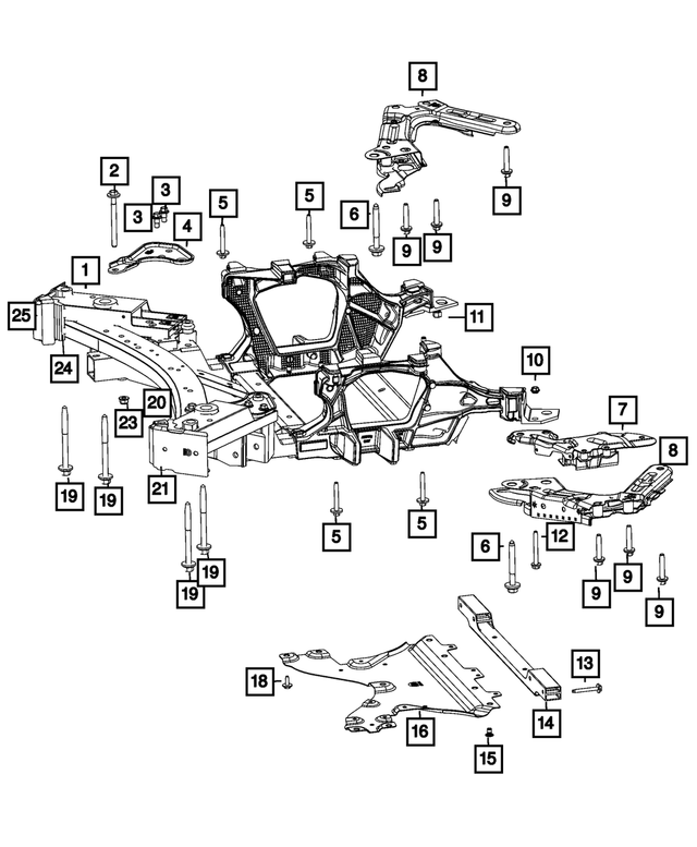 2021-2024 Jeep Front Suspension Cradle 68438645AG | Mopar eStore