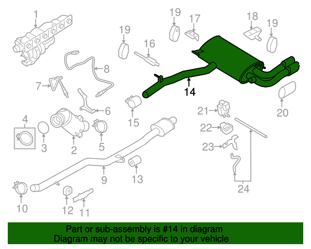 18307646096 - 2011-2013 BMW X3 Rear Muffler (18-30-7-646-096) | BMW of ...