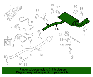 18307646096 - 2011-2013 BMW X3 Rear Muffler (18-30-7-646-096) | BMW of ...