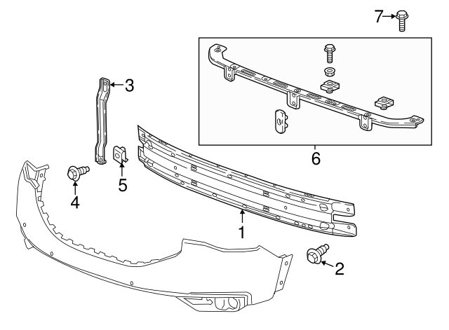 84464976 - Front Bumper Impact Bar 2019-2023 GM | Chevrolet Parts Direct
