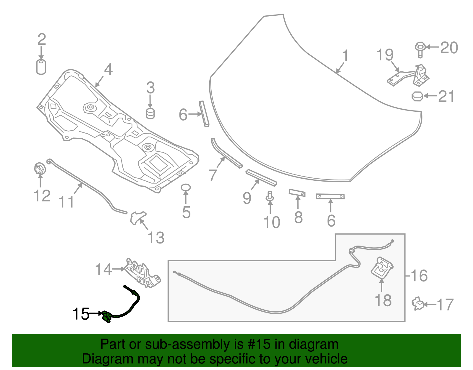 2017-2020 Nissan Rogue Safety Catch 65603-7FR0A | OEM Parts Online