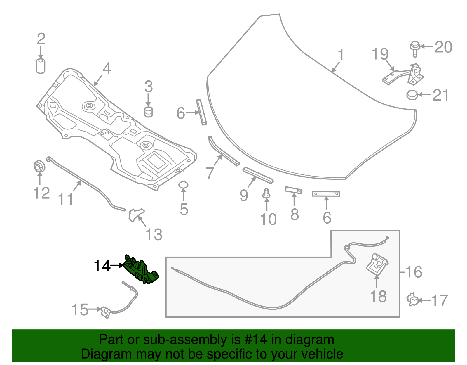 2014-2020 Nissan Rogue Latch 65601-4BA0A | Nissan Parts Central