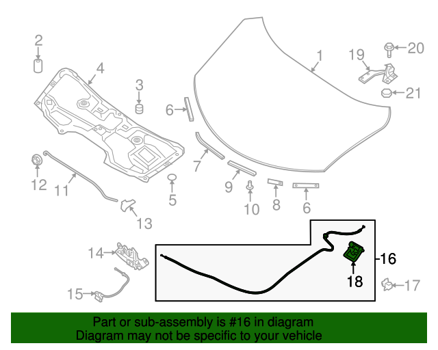 2019-2020 Nissan Rogue Release Cable 65621-7FW0A | Ziegler Nissan of ...