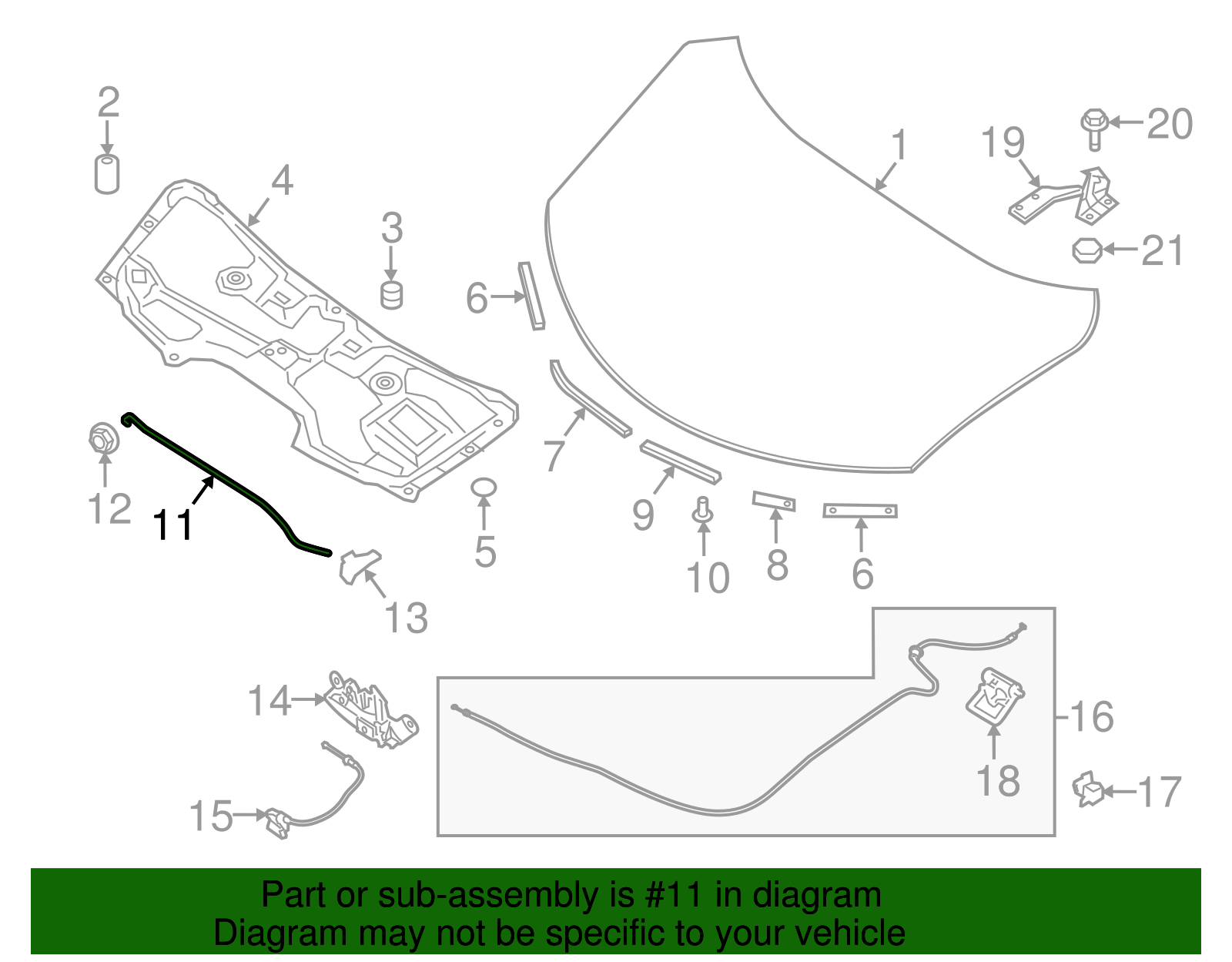 2019-2020 Nissan Rogue Support Rod 65771-5HA0A | Nissan Parts Central