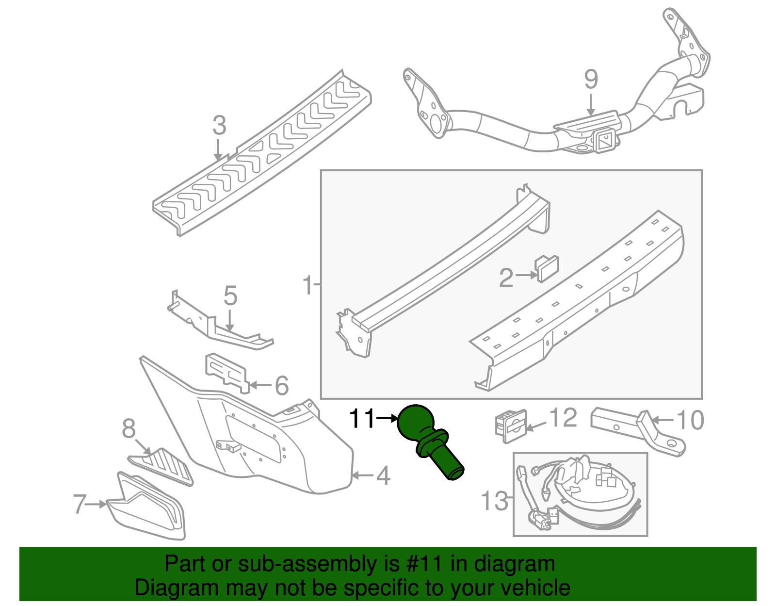 2005-2025 Nissan Hitch Ball: Class III (2" Coupler) 999T7-KN000 ...