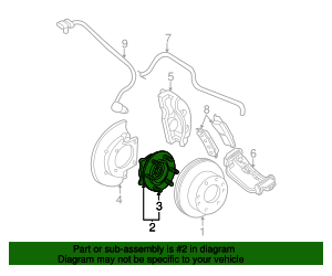 Front Wheel Hub and Bearing Assembly with Wheel Speed Sensor and Wheel ...