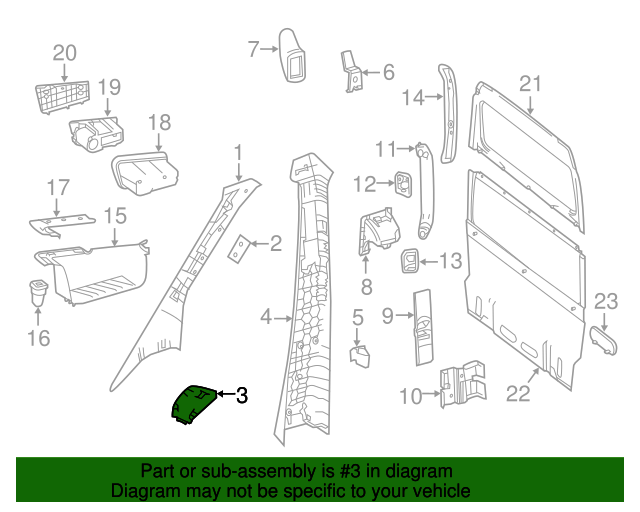 906-688-00-08-7J69 - Upper Column Cover 2010-2018 Mercedes-Benz ...