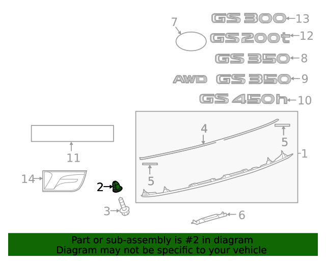90189-06197 - Molding Assembly Grommet - 2002-2021 Lexus | MyLexusParts