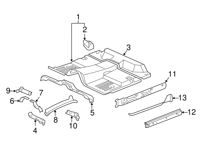 2007-2013 GM Floor Extension - Passenger Side (RH) 25849167 ...