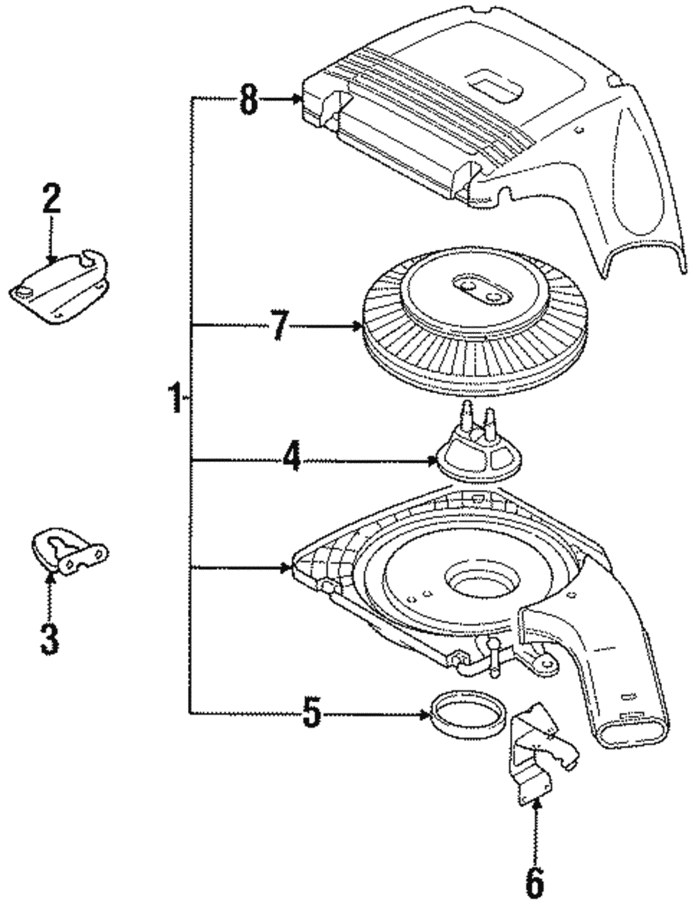 1989-1990 Nissan Air Cleaner Assembly Lower Insulator 16523-84A10 ...