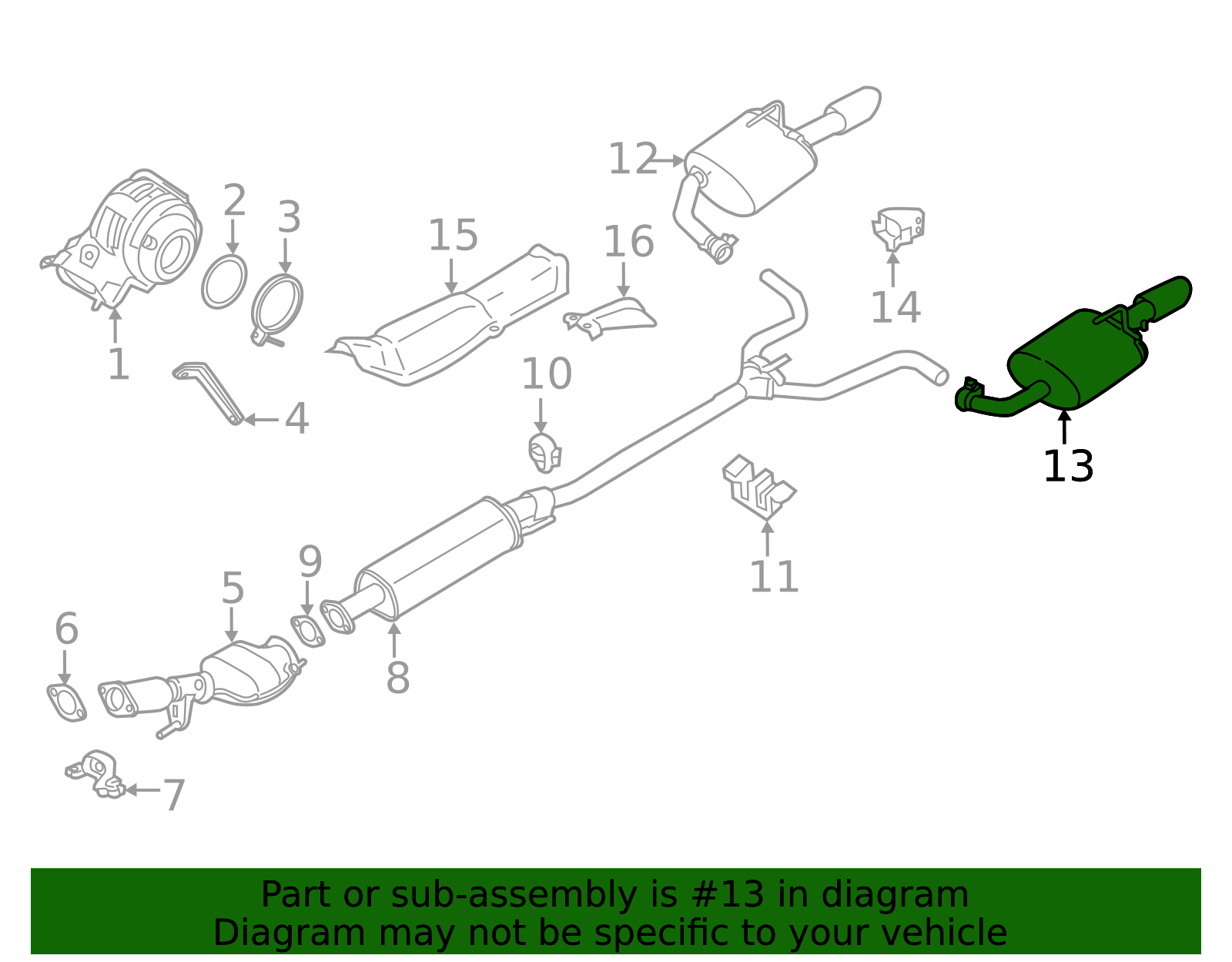 20110-6CB1A - 2019-2024 Nissan Altima - Rear Muffler | Anicra Nissan Parts