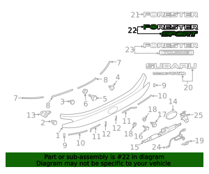 2019-2021 Subaru Forester OEM NEW 2019-2020 Subaru Forester Nameplate ...