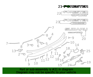 2019-2021 Subaru Forester OEM NEW 2019-2020 Subaru Forester Nameplate ...