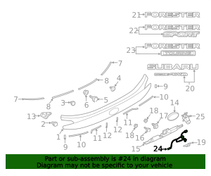 2019-2021 Subaru Forester Lift Gate Switch 63270SJ010 | Subaru Parts Store