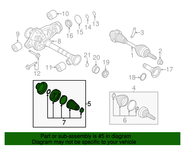 2007-2015 Audi Q7 Inner Joint Assembly 7L0-498-103-A | Audi USA Parts