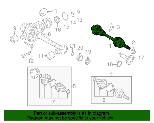 7P0-407-271-C - Axle Assembly 2010-2015 Audi | Audi OEM Parts