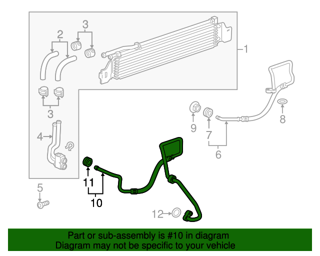 2011-2019 GM Automatic Transmission Fluid Cooler Outlet Line 39066234 ...