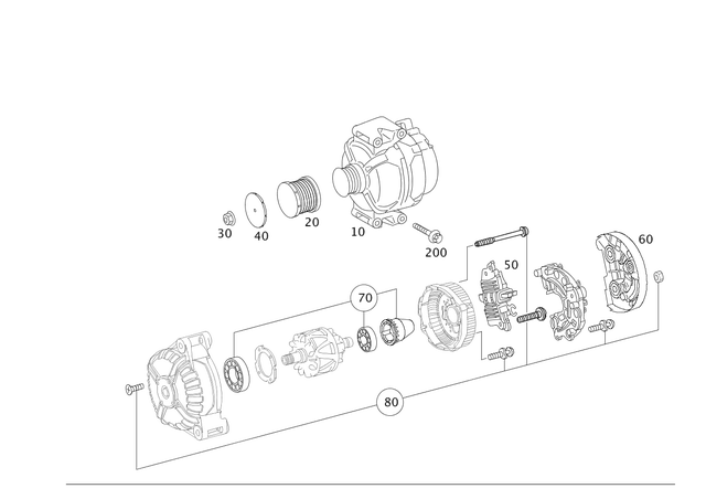 000-906-79-02-87 - Remanufactured Three-Phase Alternator MB Parts Source