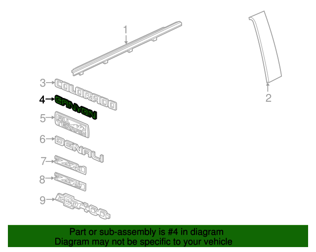 2019-2024 GMC Emblem (ELEVATION) 84682639 GM | GMPartsDirect.com