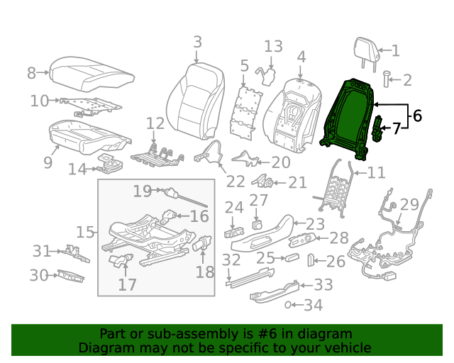 2017-2024 GM Seat Back Frame 13551364 GM | GMPartsDirect.com