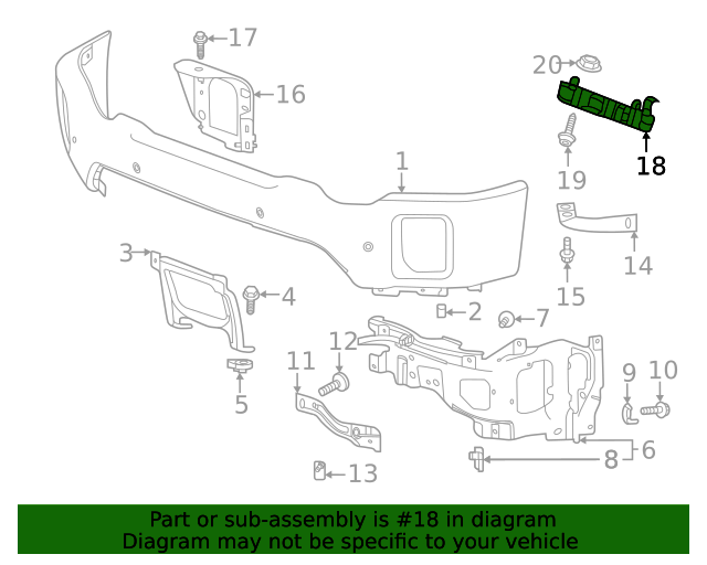 Driver Side Front Bumper Fascia Guide (Replaces 84849940) 85110200 ...