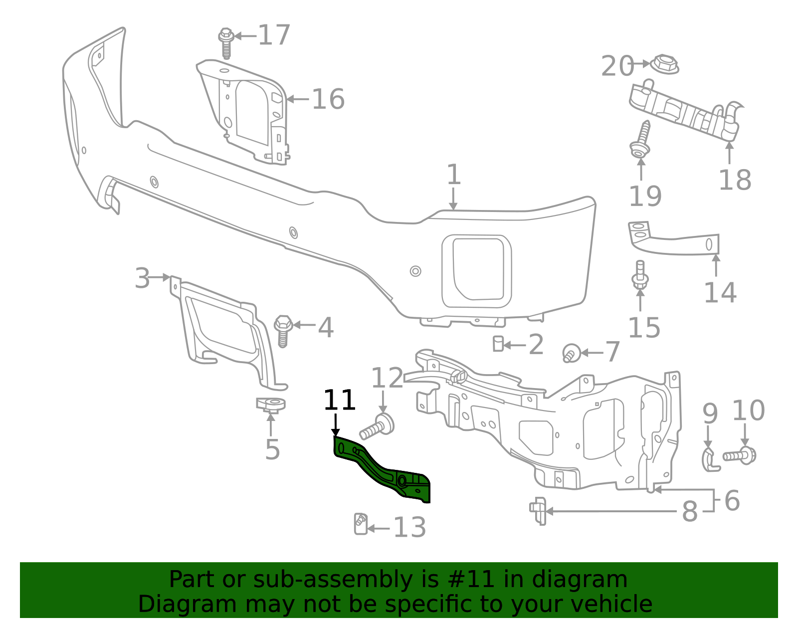 84683448 - Front Driver Side Bumper Impact Bar Bracket 2020-2023 GMC ...